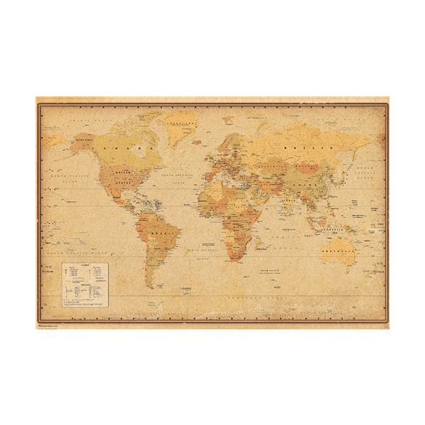 Trends Antique World Map 2024 Poster
