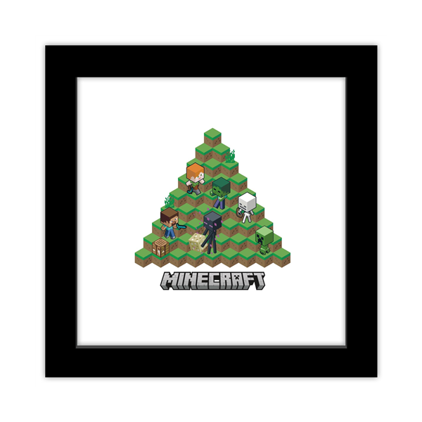 Gallery Pops Minecraft - Isometric Minecraft Badge Framed Art Print
