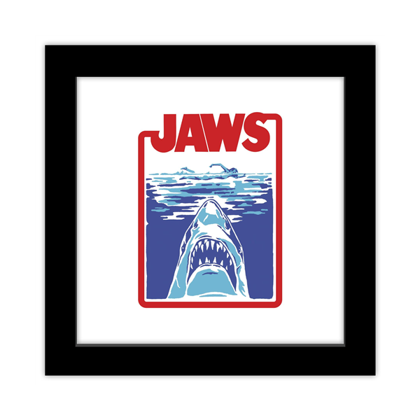 Gallery Pops Jaws - 50th Anniversary Shark Badge Framed Art Print