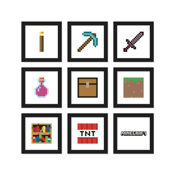 Trends International Gallery Pops Minecraft - Iconic Pixels Builder's ...