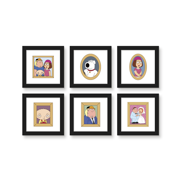 Gallery Pops Family Guy - Living Room Photos Bundle (6-Pack) Framed ...