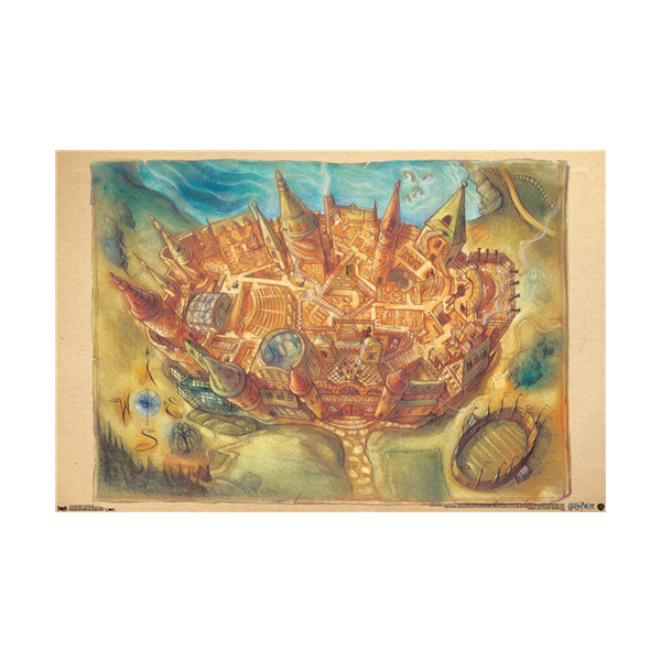 Trends International The Wizarding World: Harry Potter - Hogwarts Map ...