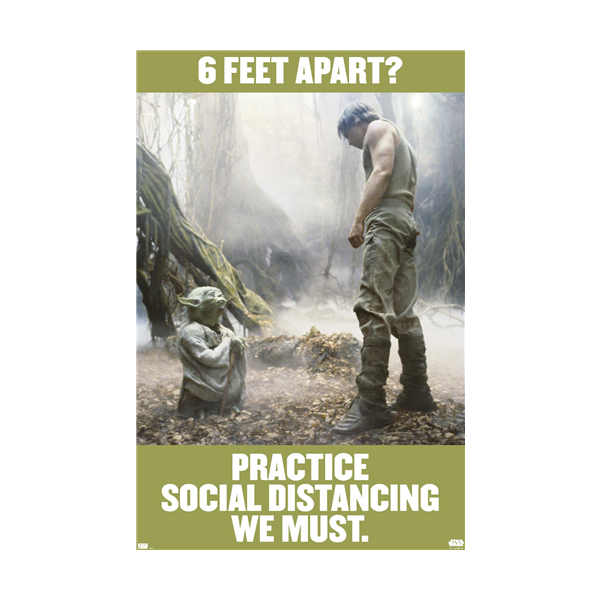 Trends International Star Wars: Saga - Luke and Yoda Social Distancing ...