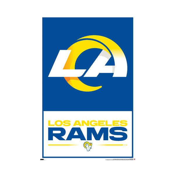 Nfl Rams Logo Los Angeles Rams New Logo, 2020, NFL, Blue Metal