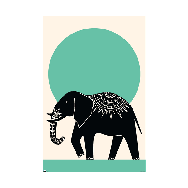 Trends International Ink Elephant Poster