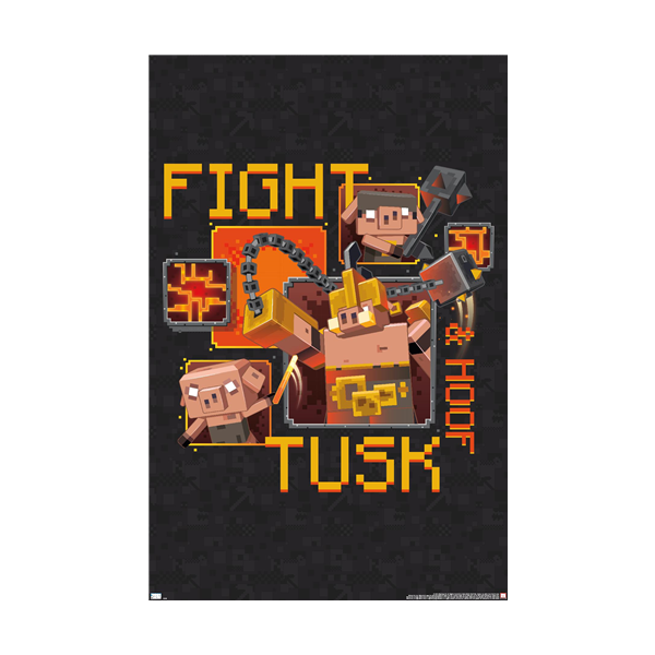 Trends International Minecraft: Legends - Fight Tusk & Hoof Poster