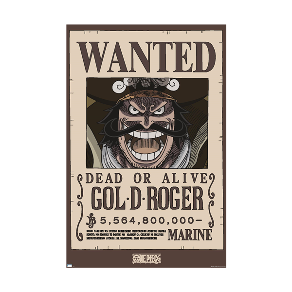 Trends One Piece - Gol D Roger Wanted Poster Poster