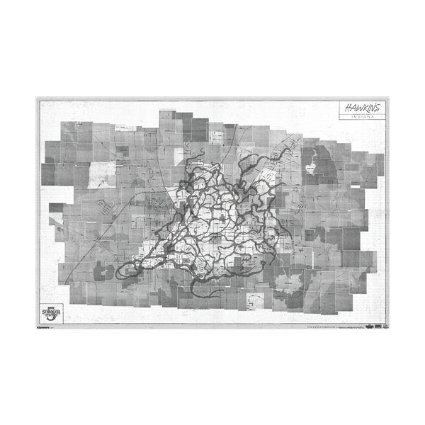 Allposters Netflix Stranger Things: Season 5 (2025) - Hawkins Map Poster