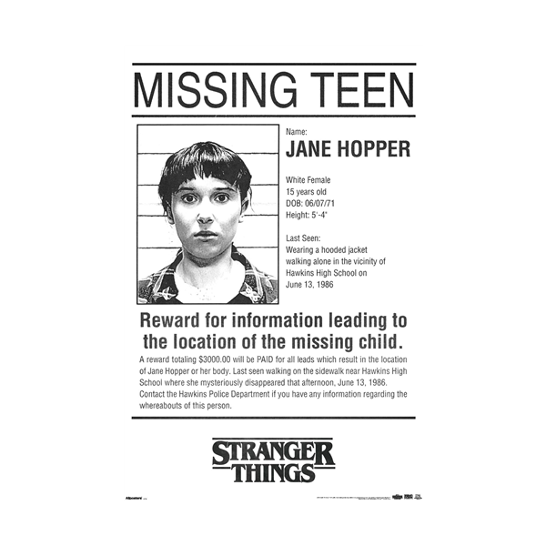 Allposters Netflix Stranger Things: Season 5 - Missing Teen One Sheet ...