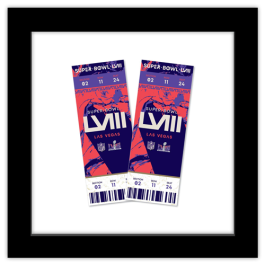 Gallery Pops NFL Super Bowl LVIII - Ticket Collage Framed Art Print