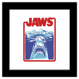 Gallery Pops Jaws - 50th Anniversary Shark Badge Framed Art Print