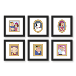 Gallery Pops Family Guy - Living Room Photos Bundle (6-Pack) Framed ...