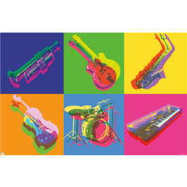 Trends Jazz - Pop Art Instruments Poster