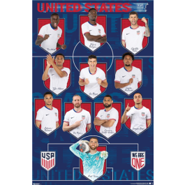 Allposters US Soccer - USMNT Starting XI 2025 Poster