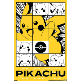 Allposters Pokémon - Pikachu Manga Style Grid Poster