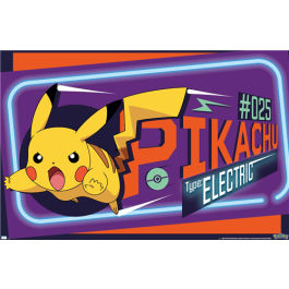 Trends International Pokemon - Neon Pikachu Wall Poster